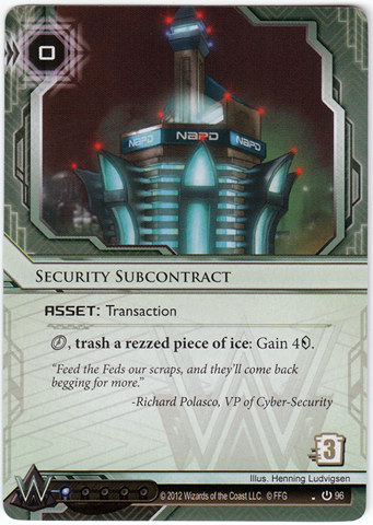 Tech Talk - Security Subcontract - Android: Netrunner - CardGameDB.com - Articles - Card Game DB