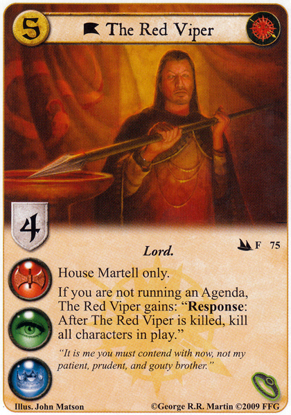 Scheming on the Sands - The Red Viper - Game of Thrones - CardGameDB ...